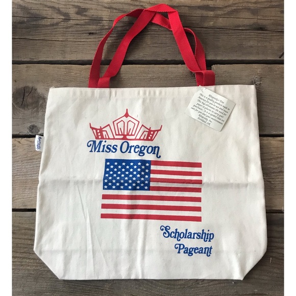 Vintage | Bags | Vtg 8s Nwt Miss Oregon Scholarship Pageant Canvas Tote ...